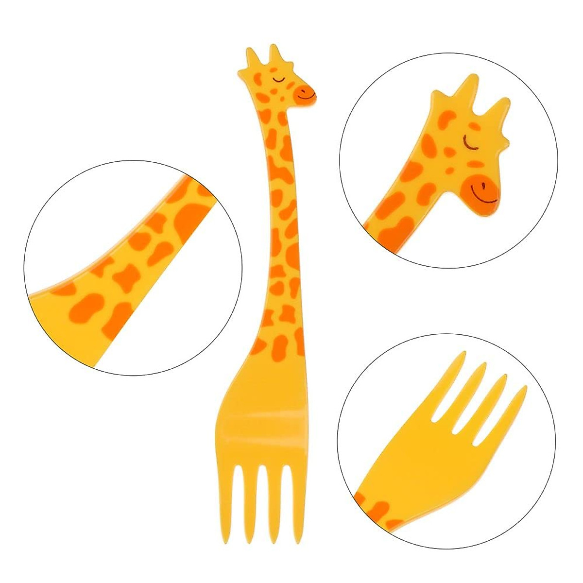 HomeSoGood 12Pcs Giraffe Fruit Fork, Mini Cartoon Snack Cake Dessert Fruit Pick Toothpick Salad Cocktail Sticks Party Supplies