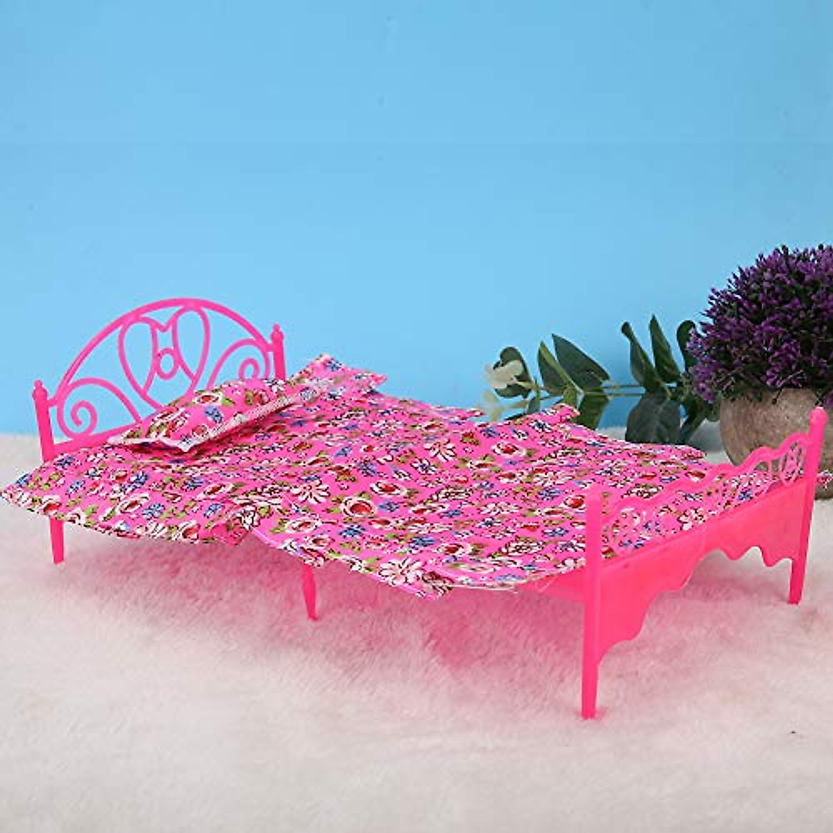 Dollhouse Furniture, Great Gift Mini Dollhouse Bed Dolls Bed Injure Babies Bedroom Furniture for Bedroom Furniture for Kid