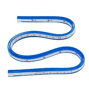 Pacific Arc Flexible Curve Graduated 16 Inch Ruler with Inking Edge, for Drawing, Pattern Making, Engineering, Stencil Making, Saddle Fitting