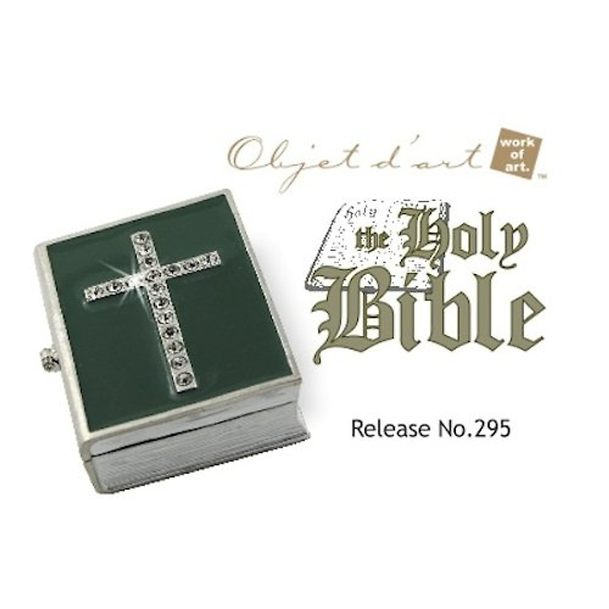 Objet D'Art Release #295 "The Holy Bible" The Good Book Handmade Jeweled Metal & Enamel Trinket Box