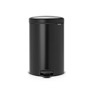 Brabantia 114106 Step Trash Can, 5.3 gallon, Matt Black