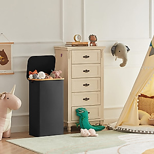 Lifewit 100L Laundry Basket with Lid, Clothes Hampers for Laundry with Bamboo Handles and A Removable Laundry Bag, Large Foldable Laundry Hamper for Bedroom, Bathroom, Dorm, Black, 2 Pack