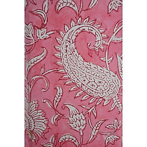 Floral Hand Block Printed 3.3 Gallon Decorative Waste Basket – Eco-Friendly Cardboard Trash Can, Plastic-Free & Sustainable, Perfect for Christmas and Housewarming Gifts (1, Pink MUKAT)