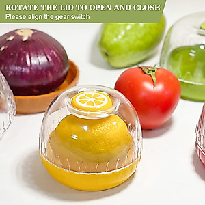 LINXIU Vegetable and Fruit Storage Containers for Fridge Reusable Lemon Holder Organizer Avocado Shaped Storage Food Saver Keepers 2 Pack