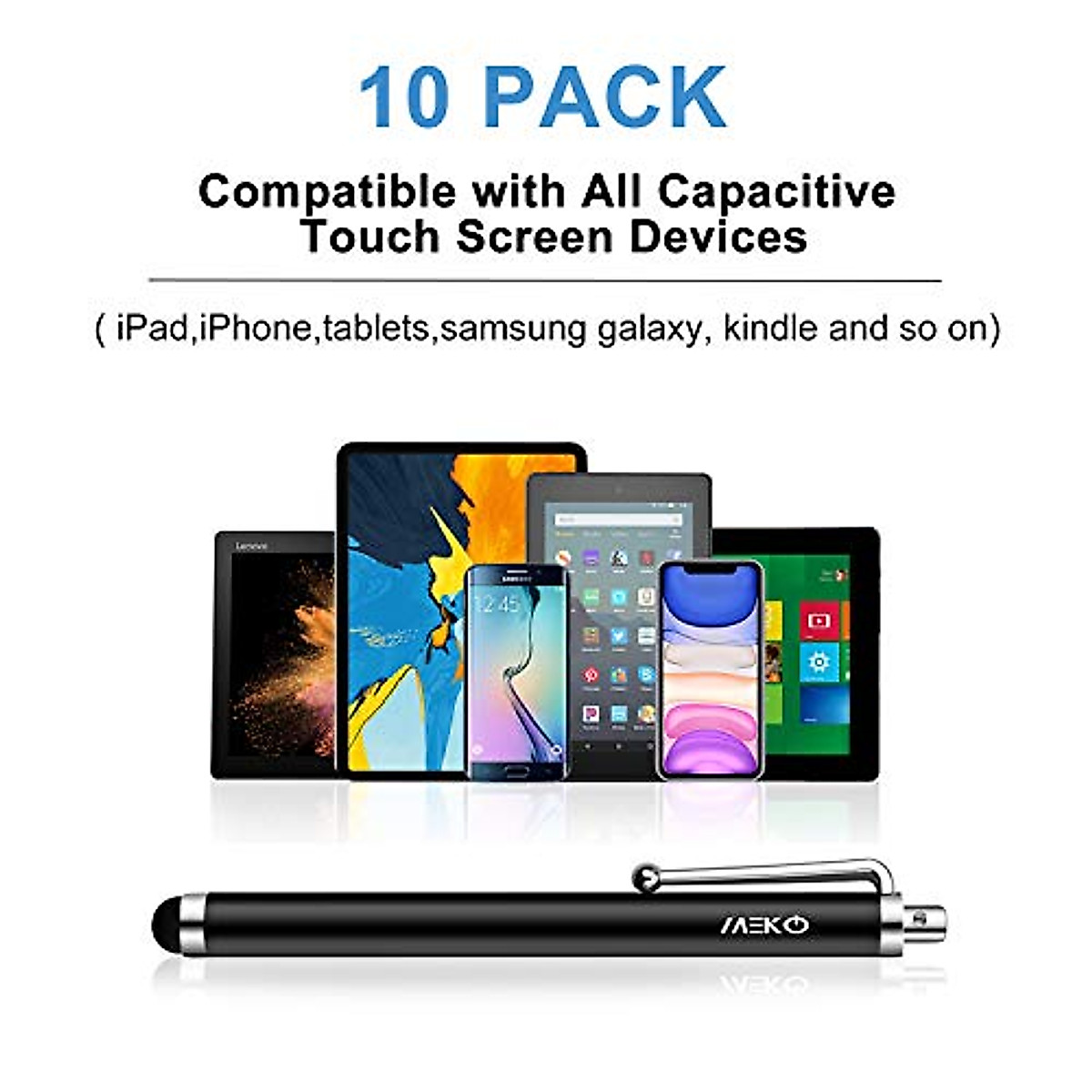 Stylus Pens for Touch Screens - MEKO 10 Pack Capacitive Stylus for iPad iPhone Tablets Samsung Galaxy All Universal Touch Screen Devices