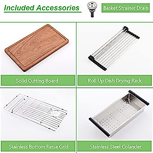 Jshozzy 30 Inch Drop in Kitchen Sink Workstation, 30x22 Drop-in Top Mount Kitchen Sink Stainless Steel Kitchen Sink Single Bowl Deep Kitchen Sink with Offset Drain