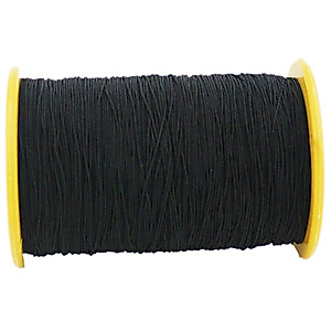 TIHOOD 2PCS 0.5mm Thickness 547 Yard Elastic Thread (Black and White)