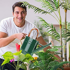 Megawodar 1 Gallon Metal Watering Can with Removable Spout, Nice Galvanized Steel Water Can with Embossed Design for Indoor and Outdoor Plants