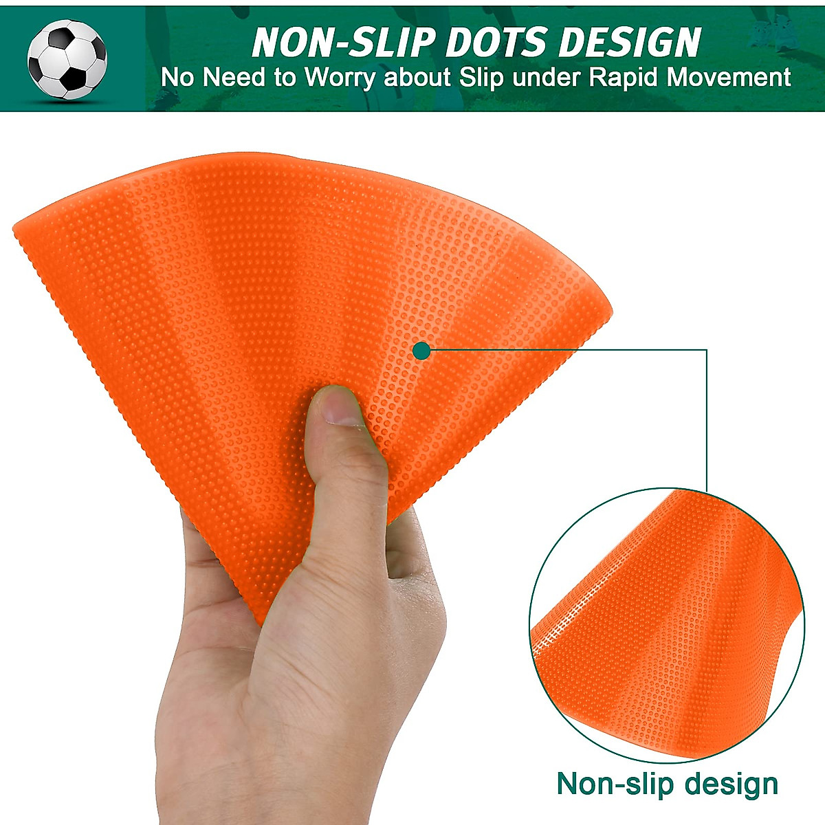 TuXHui Spot Markers Rubber Floor Dots 9inch Non Slip Agility Dots Flat Cones for Kids Sports Soccer Basketball Training, Gym Training, Preschool Kindergarten Classroom