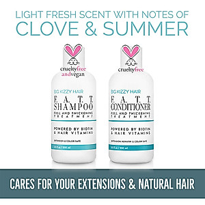 Volumizing & Thickening Biotin Shampoo & Conditioner Set - F.A.T.T. by Big Kizzy, Gentle Hair Care Safe for Extensions, Color & Keratin Treatments - Strengthens & Nourishes Fragile Hair
