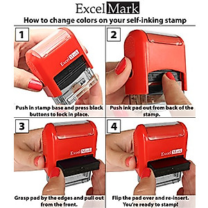 ExcelMark Self-Inking Rubber Teacher Grading Stamp - Please Sign & Return