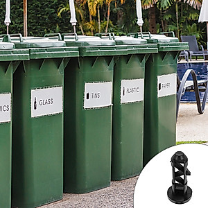 Garneck 10pcs Black Plastic Trash Can Lid Plugs