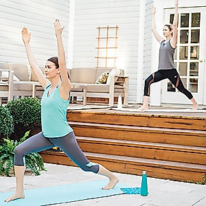 Mission VaporActive Yoga Mat Towel, Blue Curacao, 24.5" x 69"