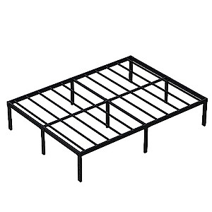 DiaOutro 16 Inch Full Size Bed Frame Heavy Duty Metal Platform No Box Spring Needed, Maximum Storage, Easy to Assembly, Noise Free, Black