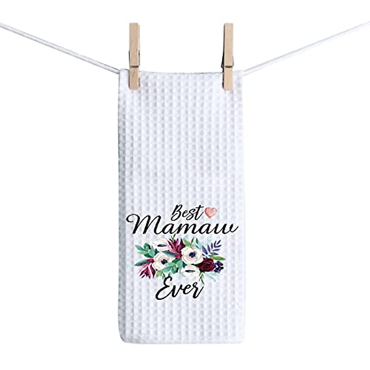 TSOTMO Grandma Gift Mamaw Kitchen Towel Best Mamaw Ever Kitchen Towel Gift (Mamaw Towel)
