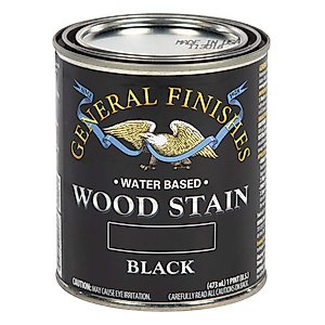 General Finishes Water Based Wood Stain, 1 Pint, Black