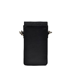 Cuadra Women's Cell Phone Pouch in Genuine Stingray Leather Black, BOD38MA