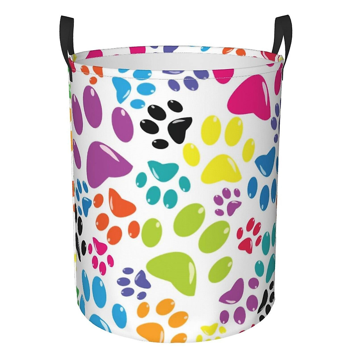 Laundry Basket Dog Paw Print Collapsible Laundry Hamper Lightweight Storage Bin for Bedroom Bathroom Toys Organizer Nursery Medium