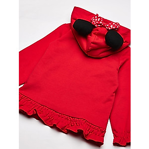 Disney girls Minnie Polka-dot Bow Hoodie Hooded Sweatshirt, Red, 6X-Large US