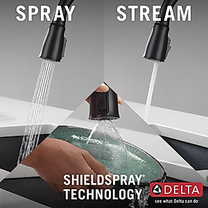 Delta Faucet Ophelia Matte Black Kitchen Faucet Black, Kitchen Faucets with Pull Down Sprayer, Kitchen Sink Faucet, Faucet for Kitchen Sink, Magnetic Docking Spray Head, Matte Black 19888Z-BL-DST