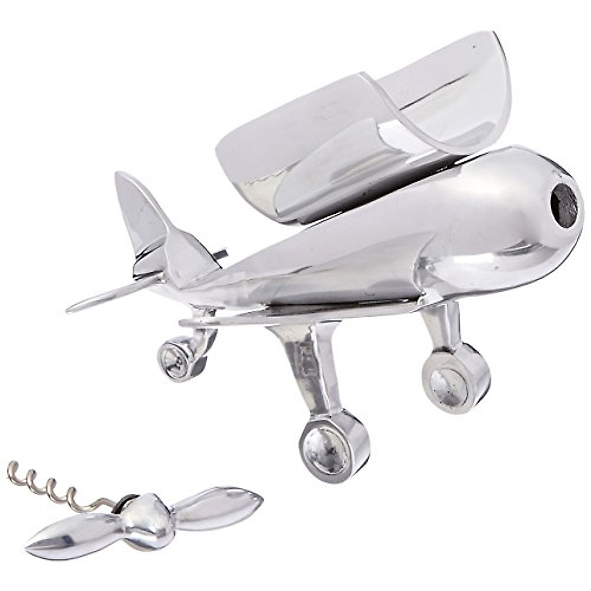 GODINGER SILVER ART Airplane Bottle Holder, Silver
