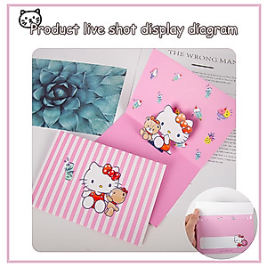 GLALY Cute Birthday Card - Funny Cat Birthday Card Pink 3D Cartoon Cat Greeting Cards for Kids Girls Birthday Gifts