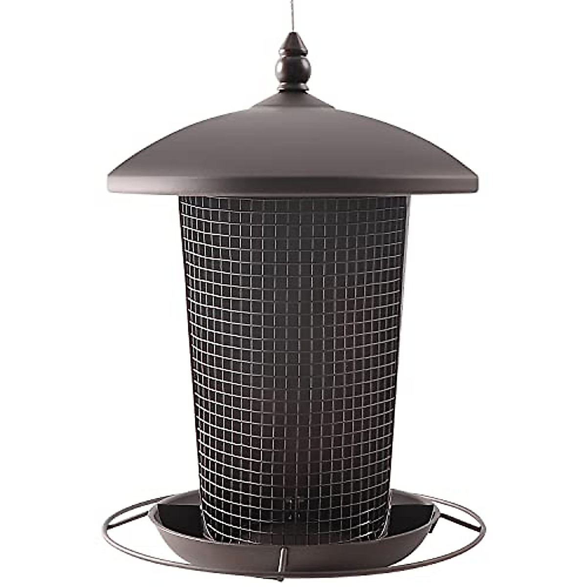 Bird Feeder Tall for Outside Hanging, Bird Seed for Outside Wild Bird Feeders for Garden Yard Outdoor Decoration, 2 Column Design for Different Approaching, Brown