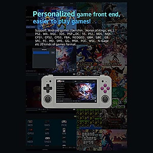 RG505 Handheld Game Console with Android 12, 5.94-inch OLED Touch Screen, Unisoc Tiger T618, Built-in 128G TF Card Have 3170+ Games (RG505 Gray)
