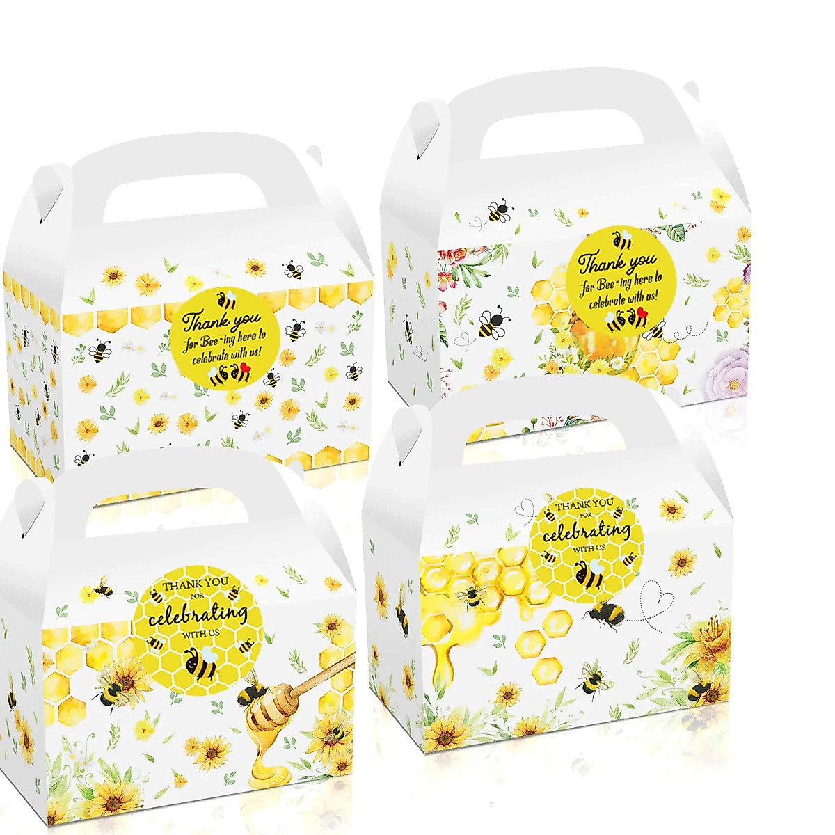 wootile Honey Bee Thank You Stickers 200 Pcs Bee Baby Shower Favor Label 2 Inch Thank You for Beeing Stickers Bzzz-Ness Sticker for Jars Bottle Gift Box Birthday Baby Shower Party Favor Label Stickers