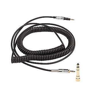 Ruiqas Headphone Spiral Cable HiFi 3.5 mm to 2.5 mm Stereo Sound Spiral Cable for Sennheiser HD6 HD7 HD8 HD515 HD518 HD558 HD598 Plug and Play