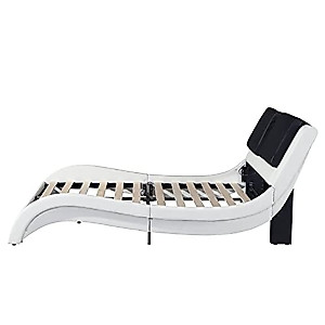 Epinki Faux Leather Upholstered Platform Bed Frame with Led Lighting, Bluetooth Connection to Play Music Control, Backrest Vibration Massage, King