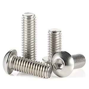 5/16-18 X 1-1/4" Button Head Socket Cap Screw, Allen Socket Drive Screws, Stainless Steel 18-8, Plain Finish, Quantity 20
