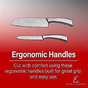 Emeril Lagasse Stainless Steel 3-Piece Professional Cutlery Set with Paper Gift Box - Perfect Kitchen Knives for Fruit, Meat, and Bread