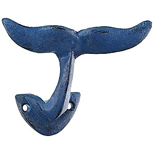 Abbott Collection 27-Iron AGE/357 Tail Wall Hook, 3.5 inches H, Whale Tale
