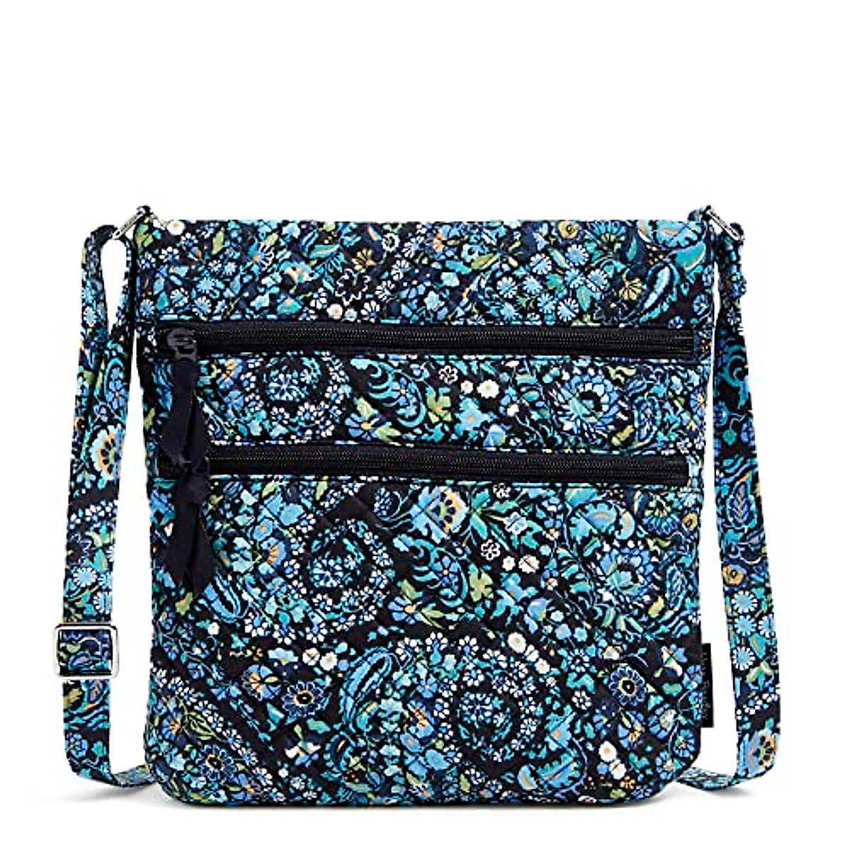 Vera Bradley Women's Cotton Triple Zip Hipster Crossbody Purse, Dreamer Paisley - Recycled Cotton, One Size