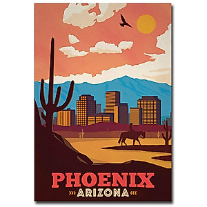 Phoenix Arizona Travel Vintage Art Refrigerator Magnet Size 2.5" x 3.5"