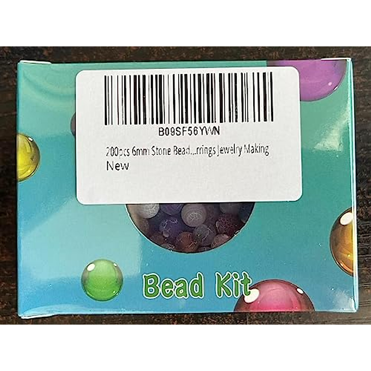 200pcs 6mm Stone Beads Kit Round Loose Gemstone Natural Multicolor Frosted Weathered Agate Beads for Bracelet Necklace Earrings Jewelry Making