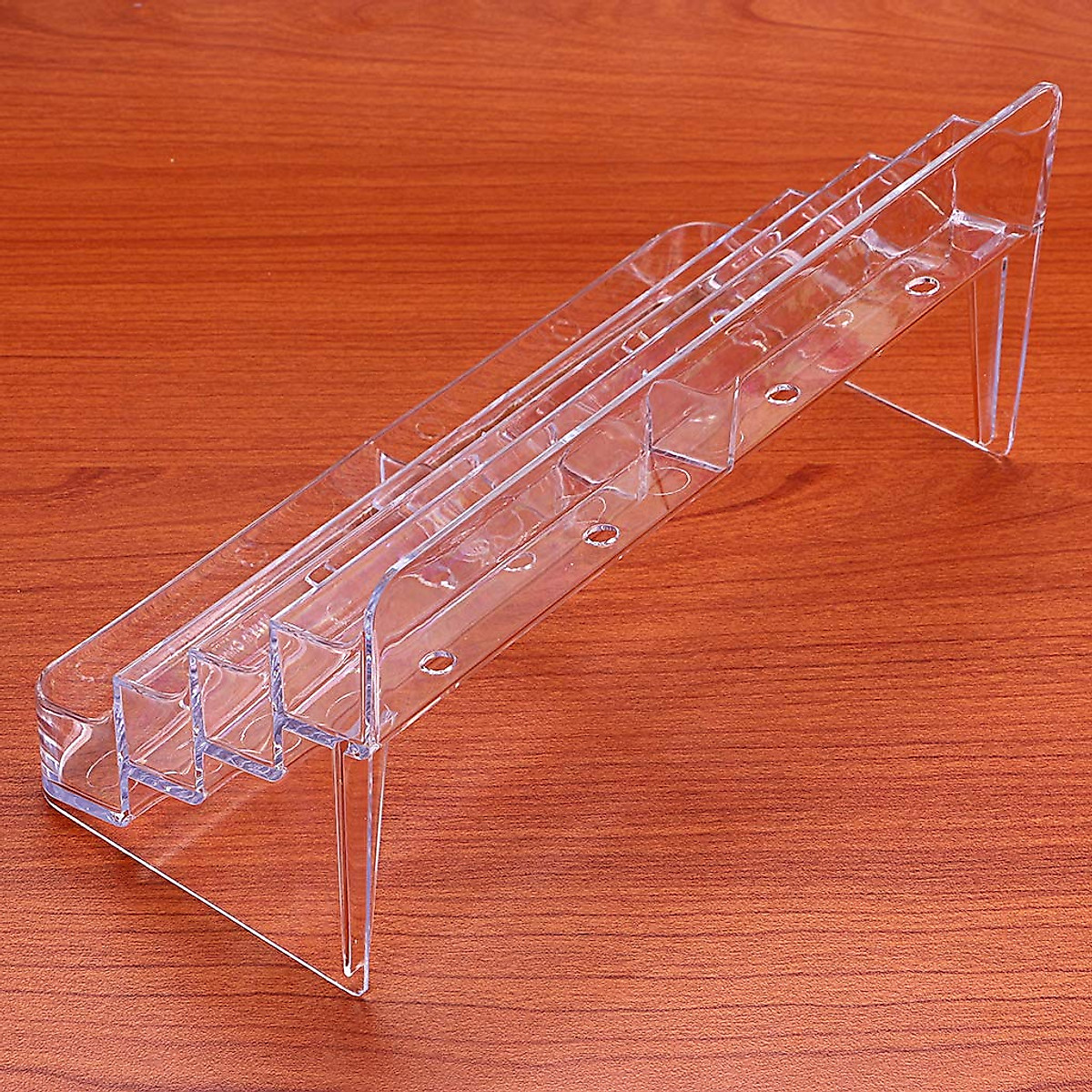 Hipiwe 2pcs 8 Pockets Acrylic Business Card Holder Stand Clear Desktop Countertop Acrylic Index Card Filling Display