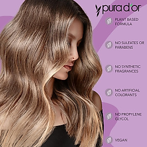 PURA D'OR Purple Shampoo & Conditioner (16oz x 2) ColorHarmony Biotin Set For Bleached, Blonde, Silver & Color Treated Hair - Keratin, Bamboo Fiber, No Sulfates - Men & Women