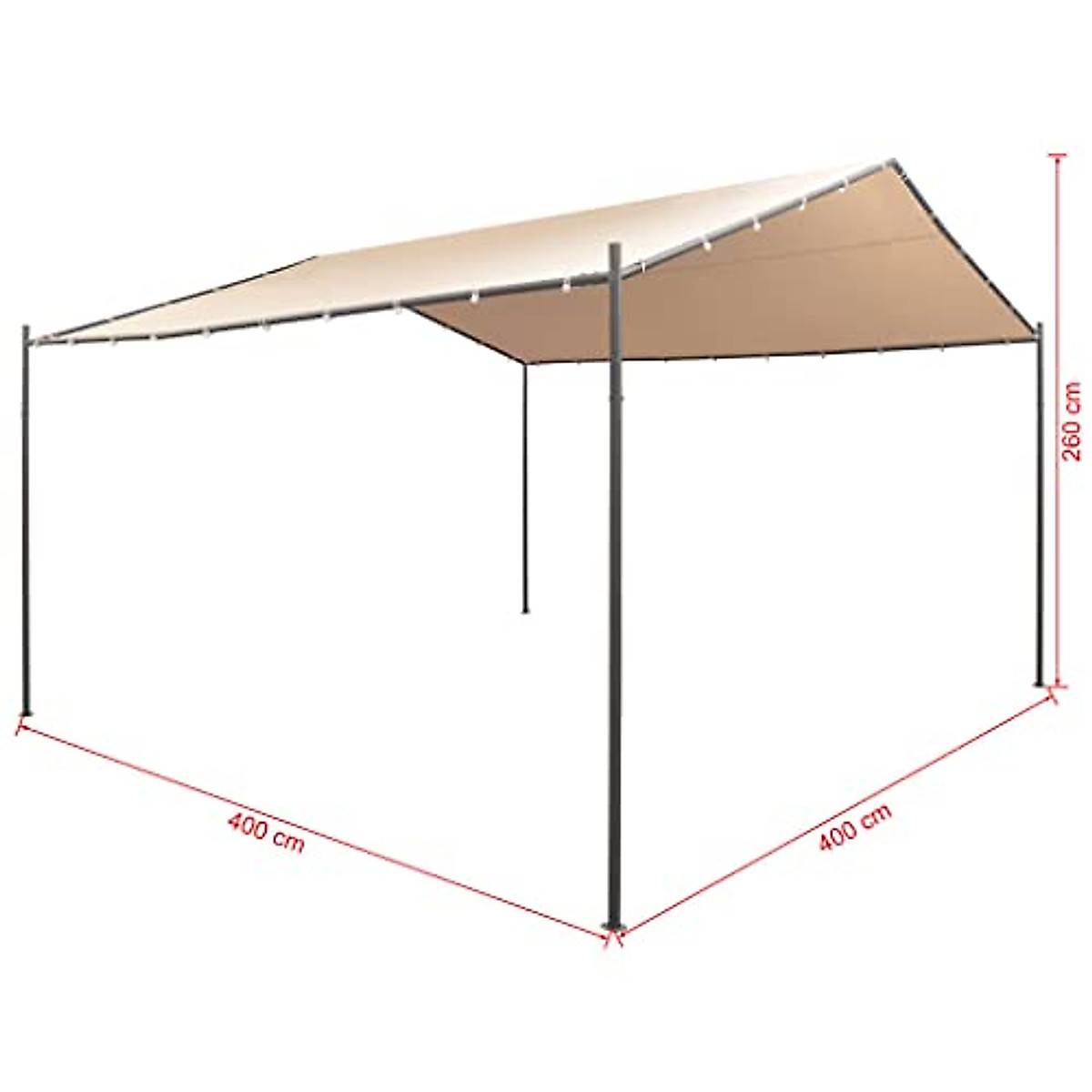 Gazebo Pavilion Tent Canopy,Grill Gazebo,Rv Carport,Heavy Duty Tents for Parties,Outdoor Gazebo,Shade Tent,Wedding Tent,for Outdoor,Backyard,Garden,Lawns,13' 1" x13' 1" Steel Beige