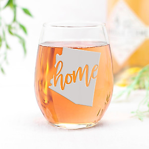 Arizona State Stemless Wine Glass - Arizona Gift, Arizona Wine Glass, Arizona Fan Gift