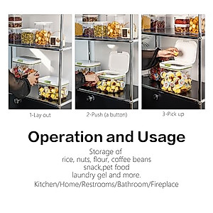 LivLab Rice Dispenser - with Measuring Cup Grain Container Bin for Kitchen Pantry Storage, BPA Free,4.5 L/4.6qt/5kg