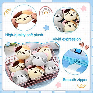 Civaner Cat Plush Pillow Gift Throw Pillow Removable with 8 Little Cat Dolls Removable Stuffed Toys Cotton Cute Kitten Stuffed for Girls Valentine(Kitten)