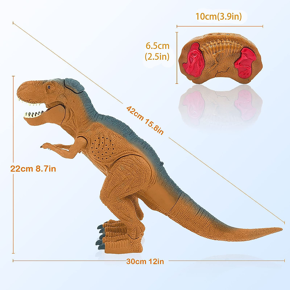 HYRENEE Remote Control Dinosaur Toy for Kids,Walking Dinosaur T-Rex Toy with Lights,Sounds & Spray, Realistic Walking Tyrannosaurus Rex Toy, Dinosaur Toys for Kids 3-5 5-7