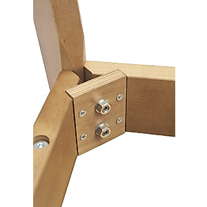 DAIVA CASA Orion Round Table for 4 Person - Birch Solid Wood Kitchen & Dining Room Furniture - Mid Century Modern Scandinavian Style – White Brown Table 37 inch