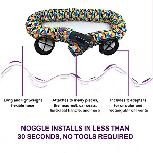 NOGGLE, 6ft - Kids Personal Air Conditioning System, Made in USA, Directs Cool Air to Children in The Backseat - Air Conditioning Vent Hose for Vehicles, Making The Back Seat Cool Again - Black
