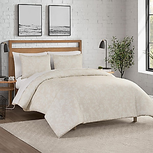 Lucky Brand Ava Floral Jacquard Duvet Cover Set - Beige - Twin/Twin XL Size - Luxurious Bedding Ensemble