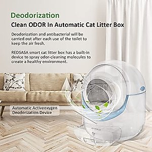 REDSASA Self Cleaning Cat Litter Box for Multiple Cats, Automatic Cat Litter Box with APP Control, Auto Clean Robot Litter Box Compatible for Various Cat Litters…