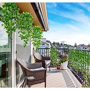 Ouddy 4Pcs Artificial Hanging Plants 3.6ft Fake Ivy Vines, Fake Hanging Plants Artificial Plants for Kitchen Garden Wedding Indoor Outdoor Decoration