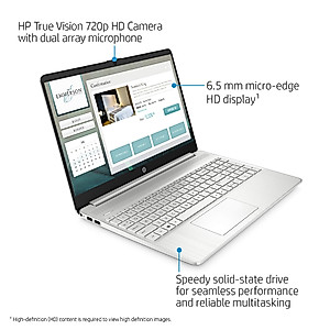 HP 2021 15.6" HD Laptop Computer, AMD Athlon Silver N3050U, 4GB RAM, 128GB SSD, HDMI, USB-C, WiFi, Webcam, Windows 10 S with Office 365 for 1 Year, Mouse, Sleeve + Fairywren Card (Pale Gold)